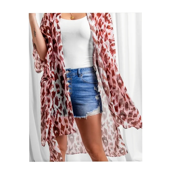 Unbranded | Swim | New Kimono Pink Leopard Cheetah Animal Swim Cover Up ...
